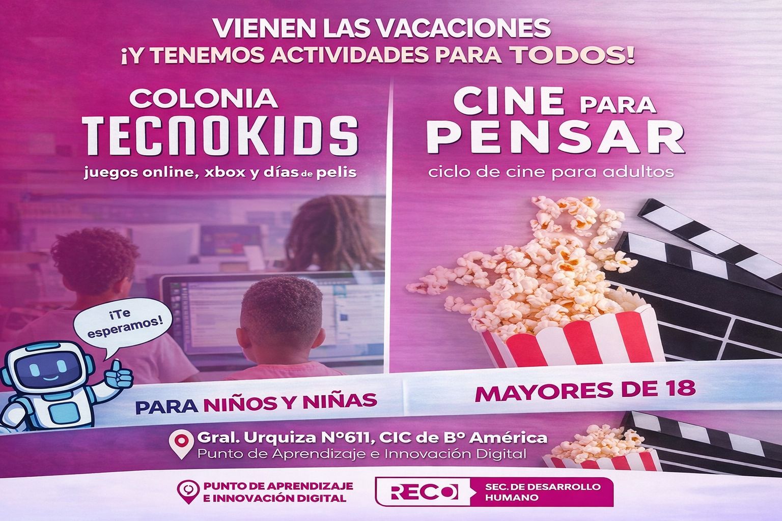 Reconquista lanza TecnoKids y Cine para Pensar: dos propuestas para ...